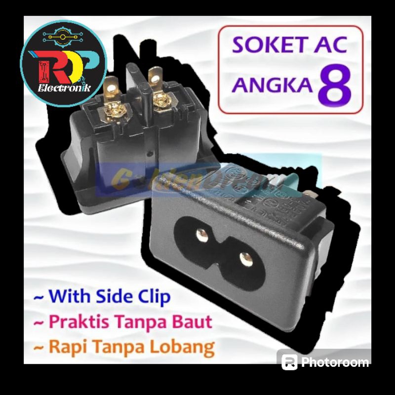 Jual Soket AC angka 8 Standar Power Outlet Socket Switch Colokan Listrik | Shopee Indonesia