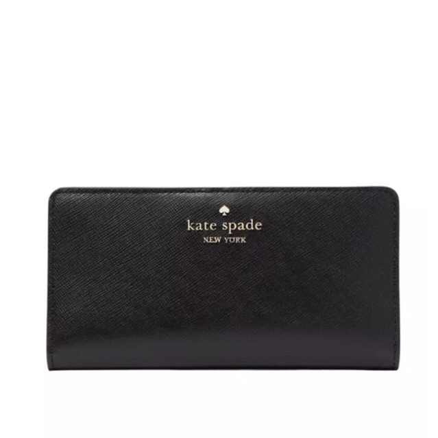 Jual Dompet KATE SPADE Madison Large Slim Bifold Wallet Black Leather ...