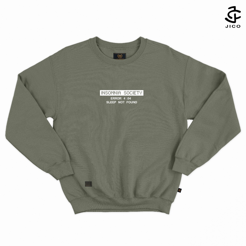 Jual JICO Sweater Crewneck Insomnia Army Unisex M - XXL | Shopee Indonesia