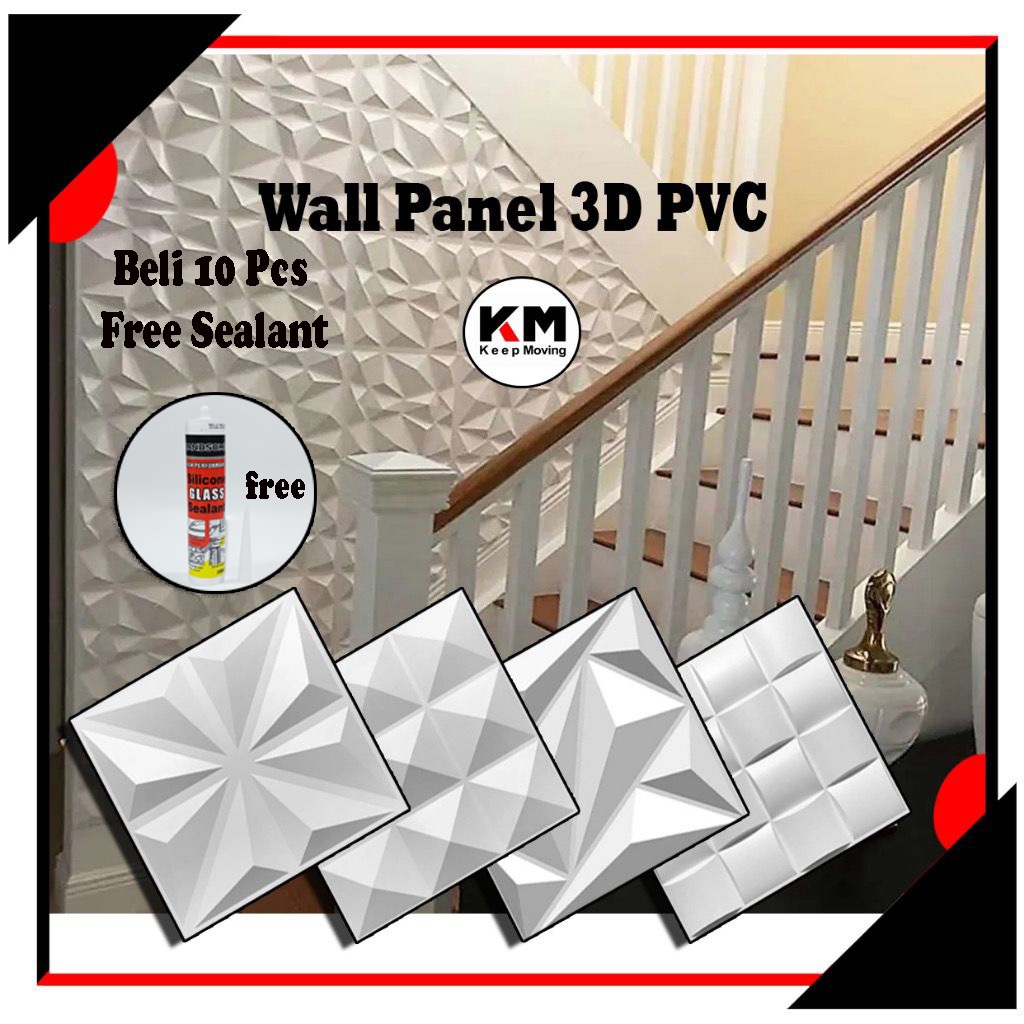 Jual KM Wall Panel 3D PVC Wallpaper Dinding Wall Pannel Dekorasi ...