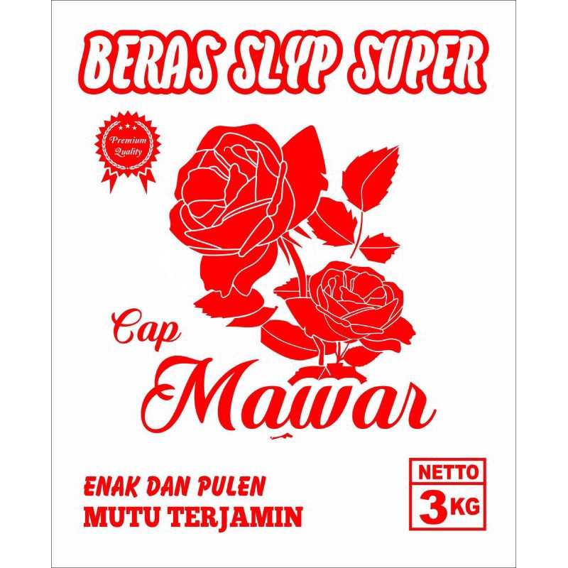 Jual plastik beras 3kg cap mawar 100lembar | Shopee Indonesia