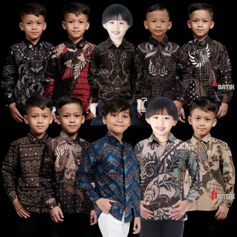 Jual Baju Batik Anak Lengan Panjang Usia 2-13 Th Kemeja Formal Pesta ...