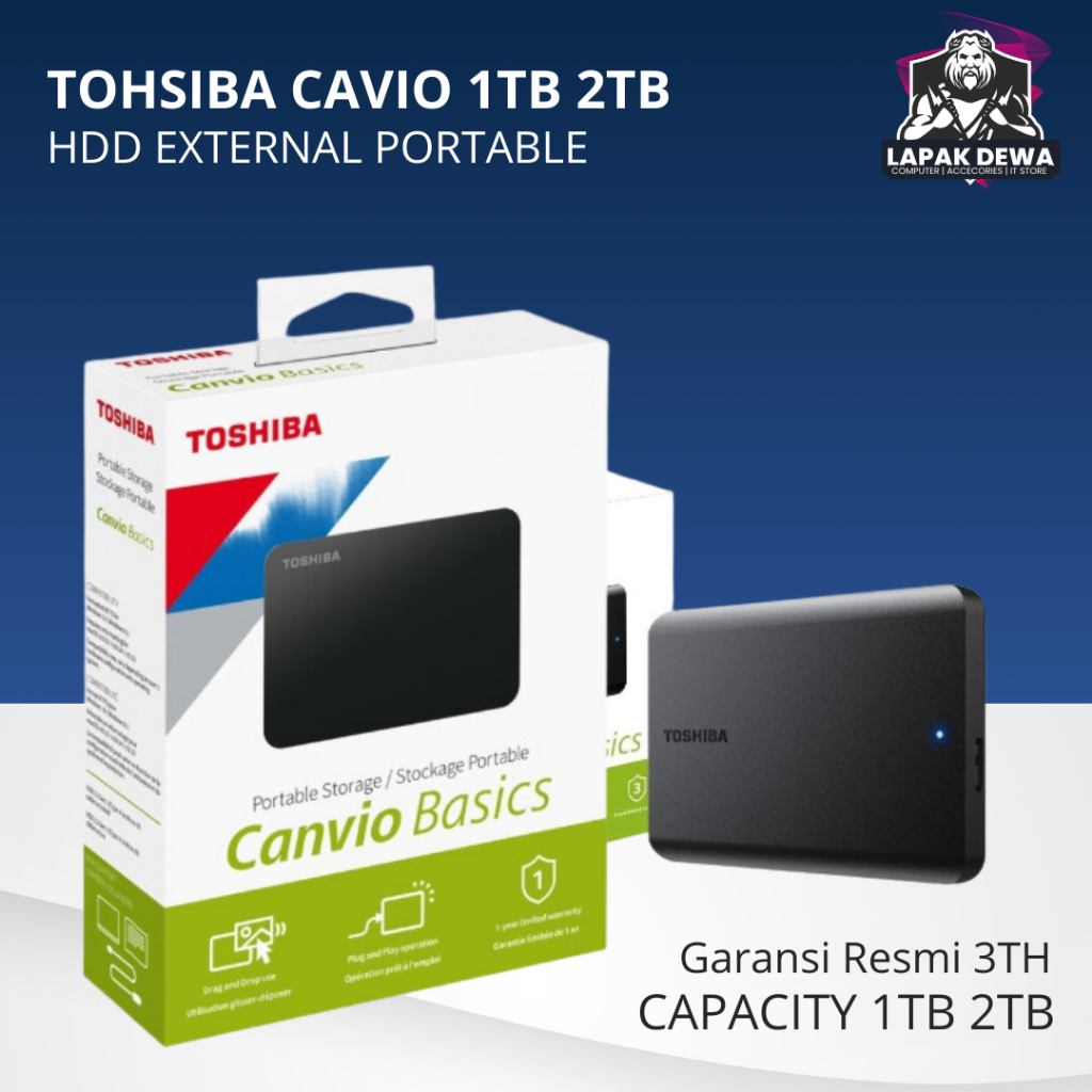 Jual Toshiba Canvio 1TB 2TB Hardisk Eksternal USB 3.0 Garansi 3TH | Shopee Indonesia