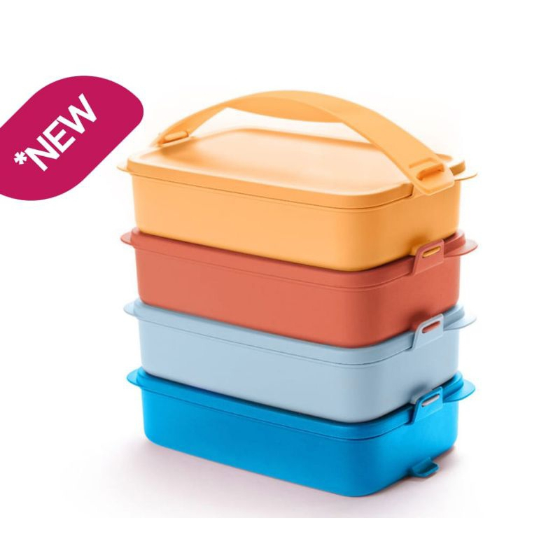 Jual Click To Go Rectangular 900 ml warna baru dapat 4 buah | Shopee ...