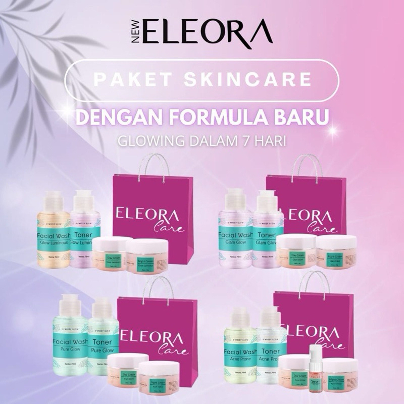 Jual Eleora boster Pure glow, glam glow, acne prone 100% original ...