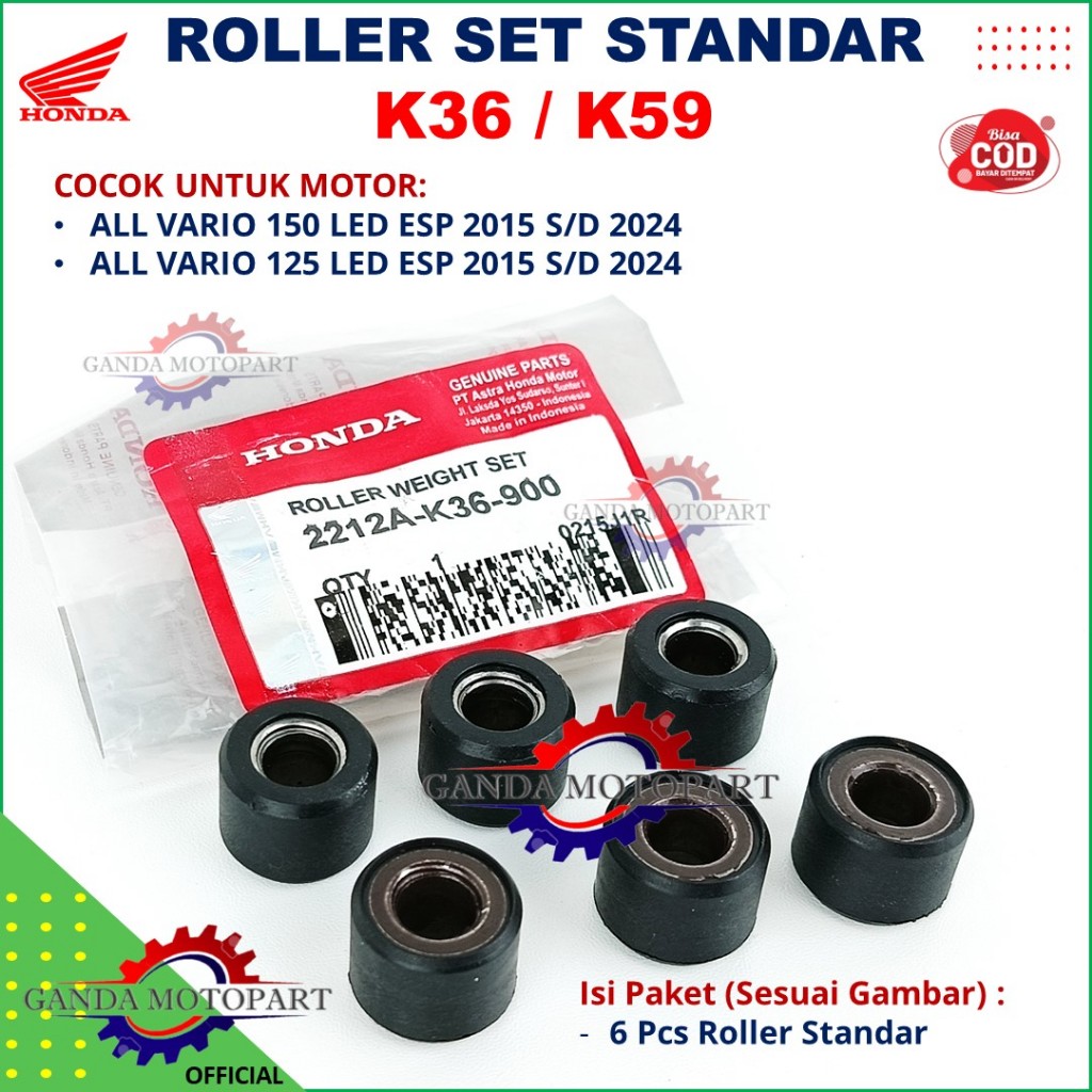 Jual Roller Set Standar Vario 125 150 Led Esp 2015 Sampai 2024 K35 K36 ...