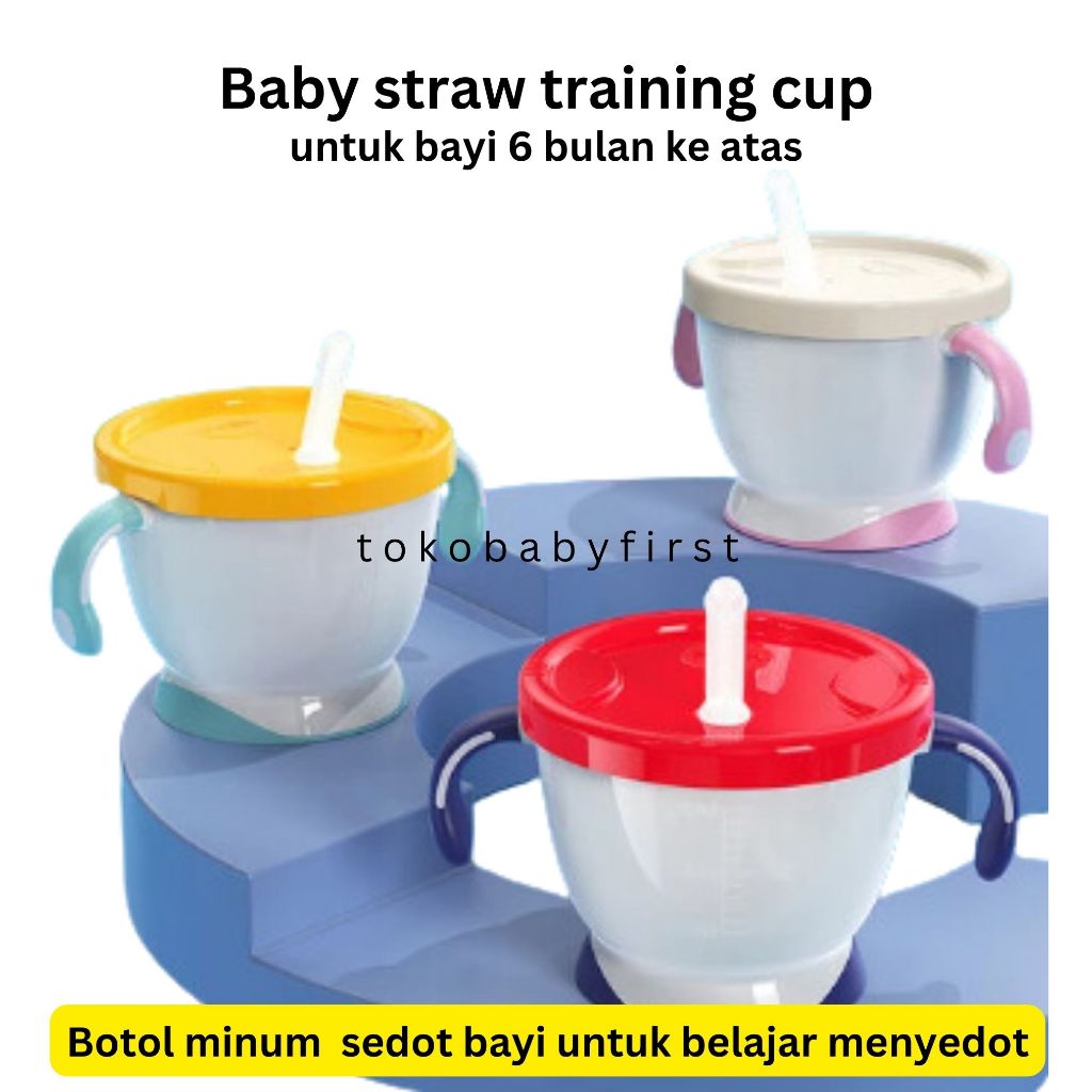 Jual Gelas minum bayi baby training cup straw ricchel botol minum bayi ...