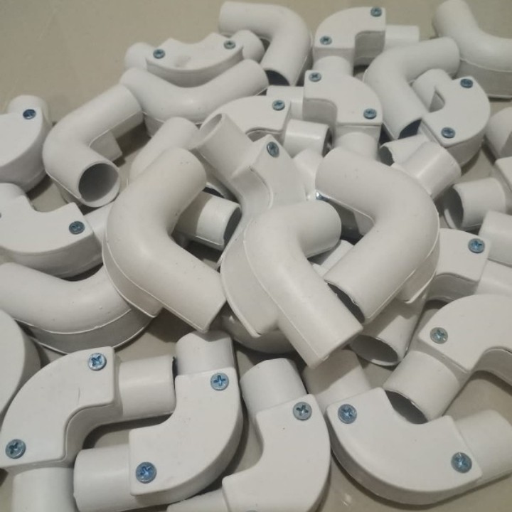 Jual Knee Elbow 20 mm siku pipa conduit PVC lbow putih keni anti pecah ...