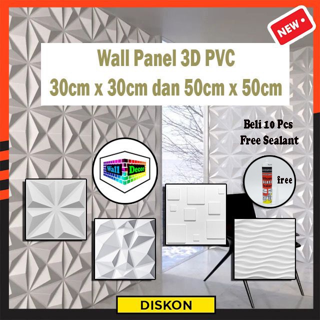 Jual WD Wallpaper Dinding 3D PVC Wall Panel DIY Dekorasi 30cmx30cm Dan ...