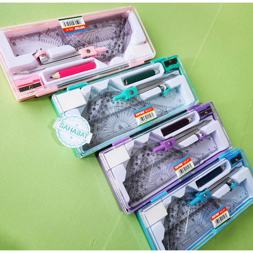 Jual 1 SET JANGKA JOYKO MS-87 MATH SET JANGKA PENGGARIS, BUSUR DERAJAT ...