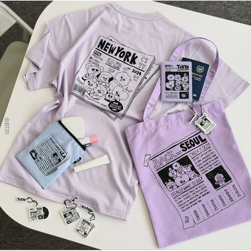 Jual OFFICIAL BT21 2024 CITY EDITION MERCH TSHIRT KEYRING POUCH ...