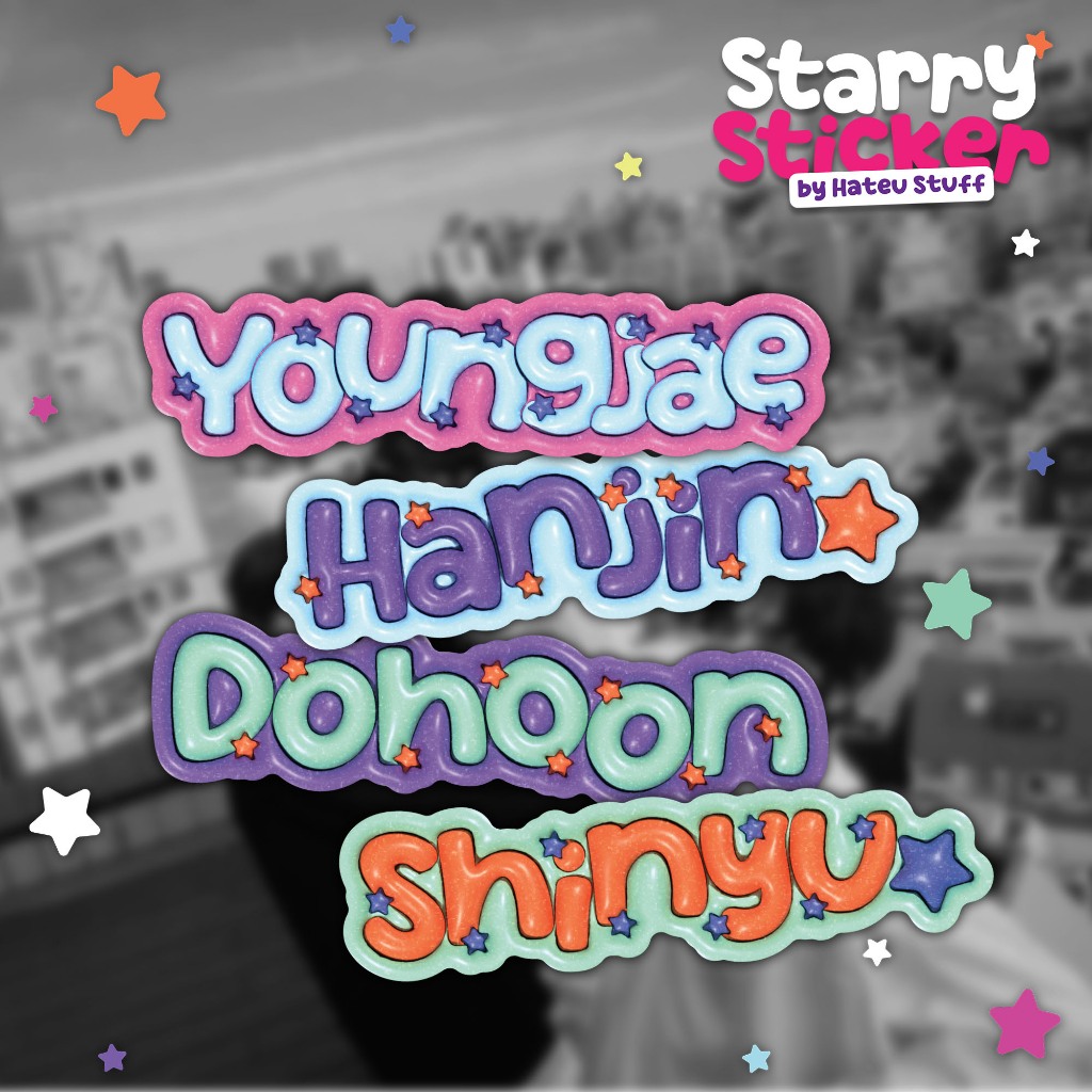 Jual Starry Sticker TWS Ver. by Hateu Stuff - KPOP Name Sticker ...