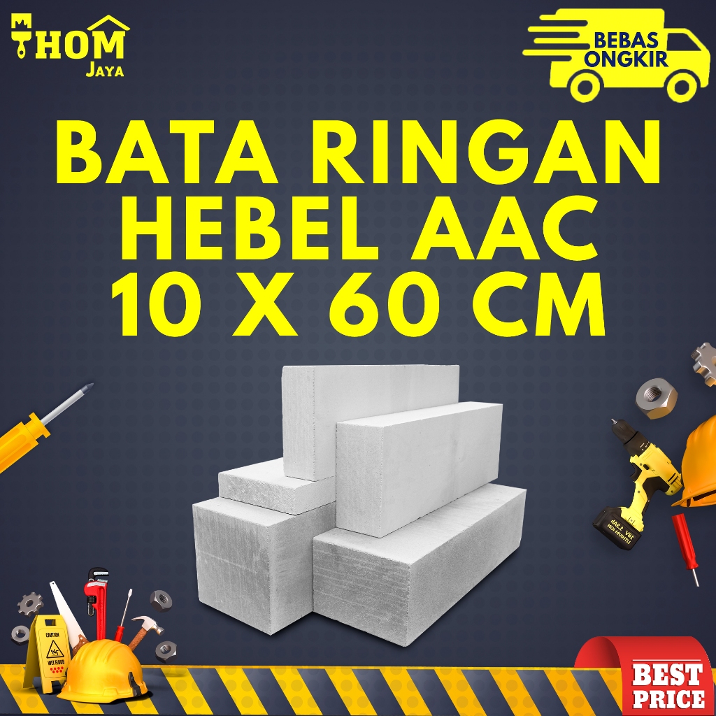 Jual BATA RINGAN HEBEL / BATA HEBEL / BATA RINGAN - 10 CM X 60 CM | Shopee Indonesia