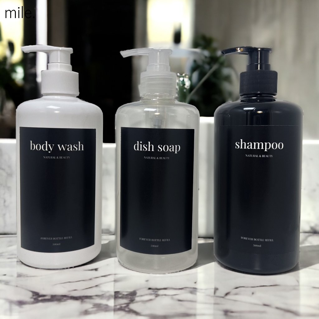 Jual BOTOL PLASTIK PUMP 500 ML / BOTOL SABUN CAIR PUTIH BODY WASH ...