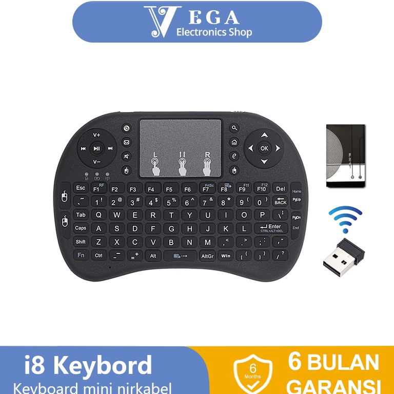 Jual SALEE Keyboard Mini i8 Wireless Touchpad Handheld Keyboard Dan ...