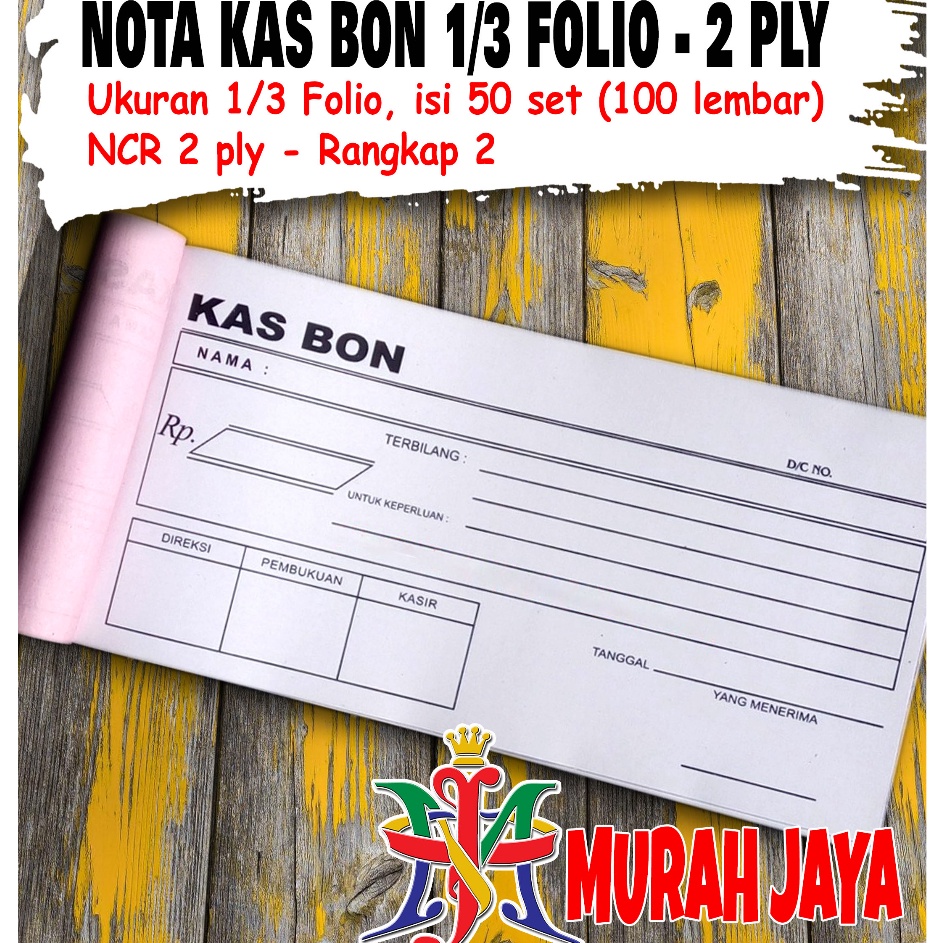 Jual Segera Miliki NOTA KAS BON KAS BON NCR 2PLY RANGKAP 2 BUKU ...