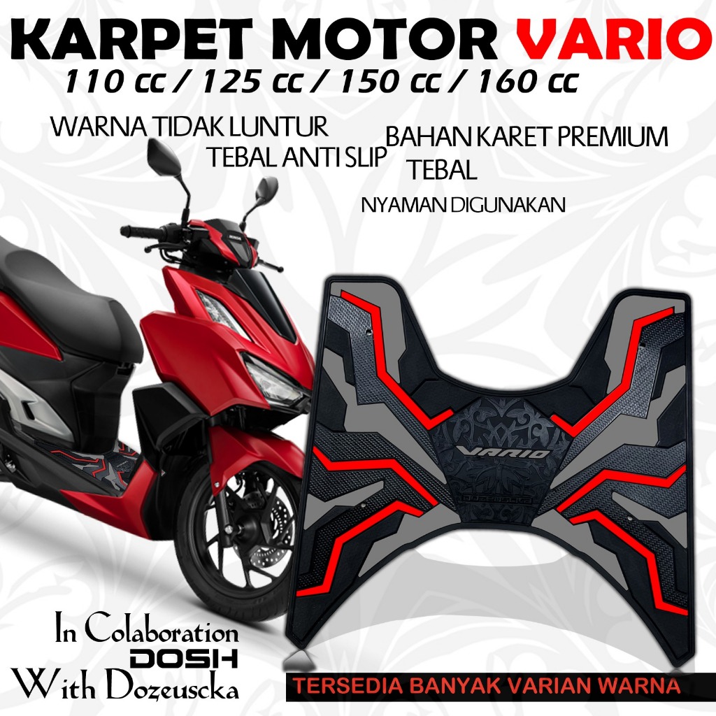 Jual Karpet Motor VARIO 160 / Pijakan kaki VARIO 160 Bahan Karet tebal presisi warna tidak pudar ...