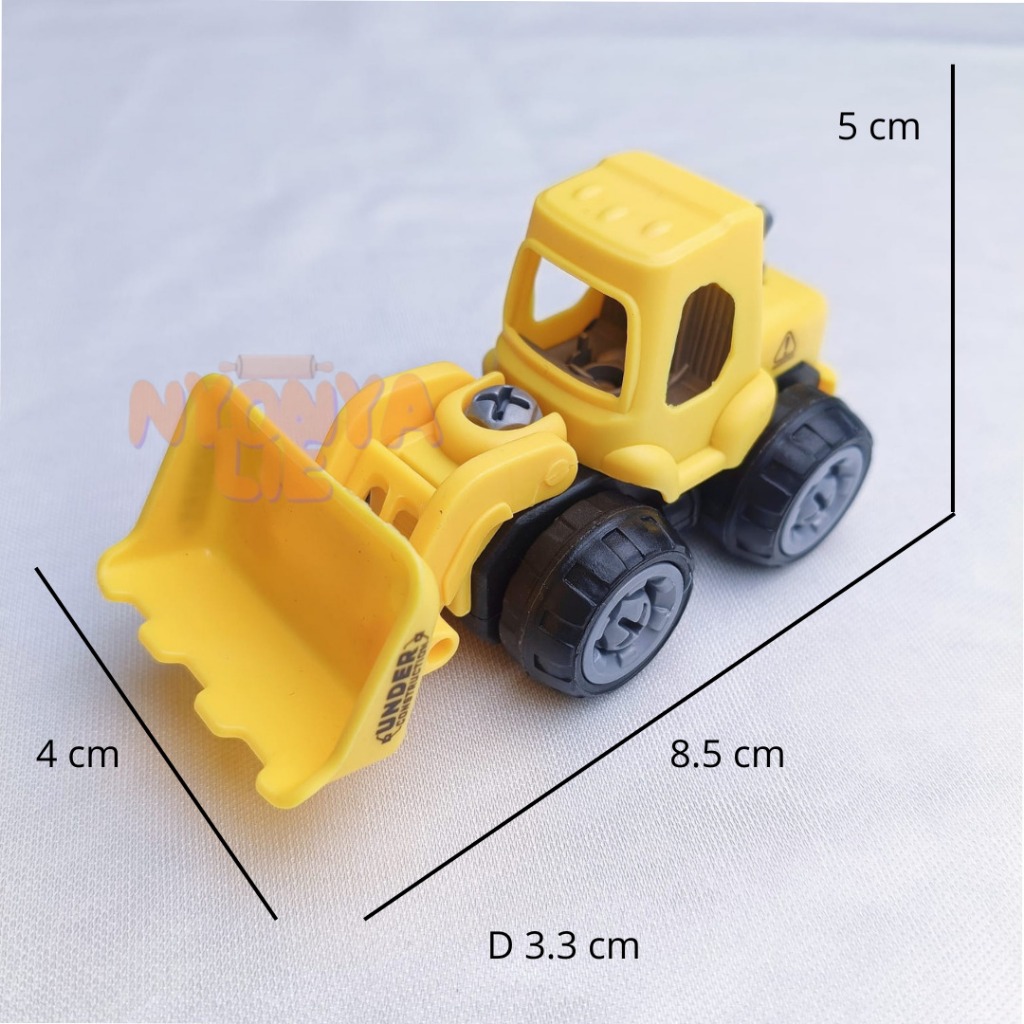 Jual CME03 Cake Topper Mainan ALAT BERAT RAMBU JALAN SET Excavator Beco ...