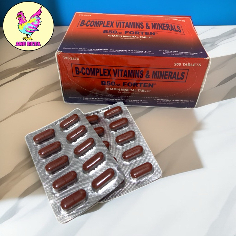 Jual b-complex vitamins & minerals B50 Forten Vitamin Mineral Ayam ...