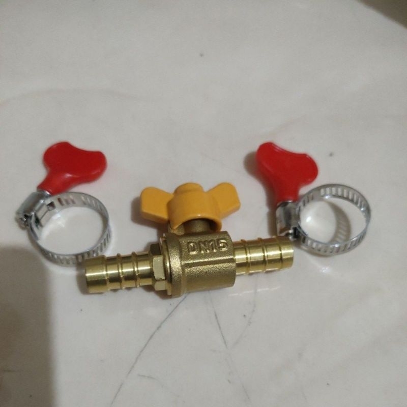 Jual Sambungan lurus selang gas 3/8 kuningan dengan stop kran | Shopee ...