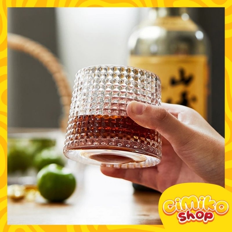 Jual Gelas Whiskey Wiski Spinning Aesthetic Wobble Cognac Champagne ...