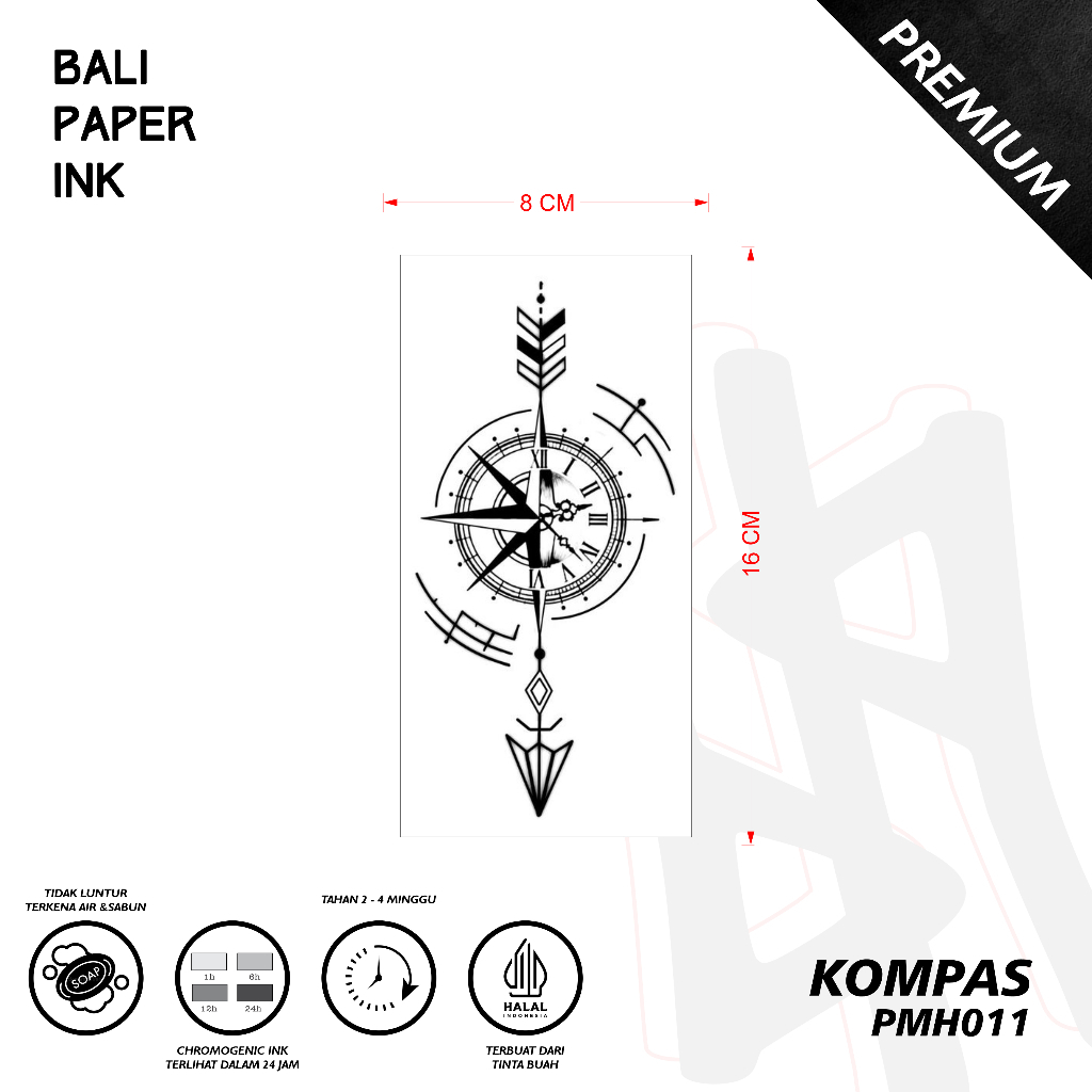 Jual Bali Paper Ink PMH011 Kompas Fruit Ink Tatto Temporary Premium ...