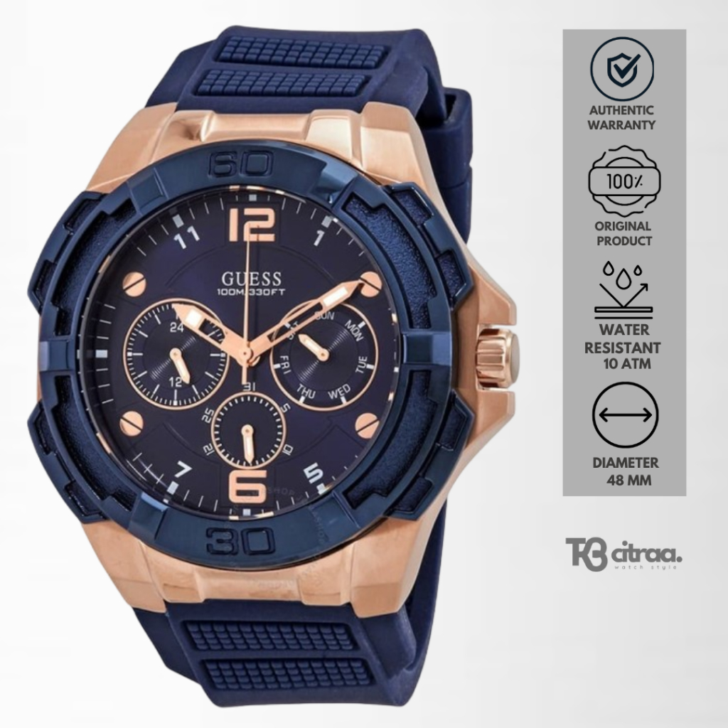 Jual jam tangan fashion pria guess Genesis analog strap rubber silicone ...