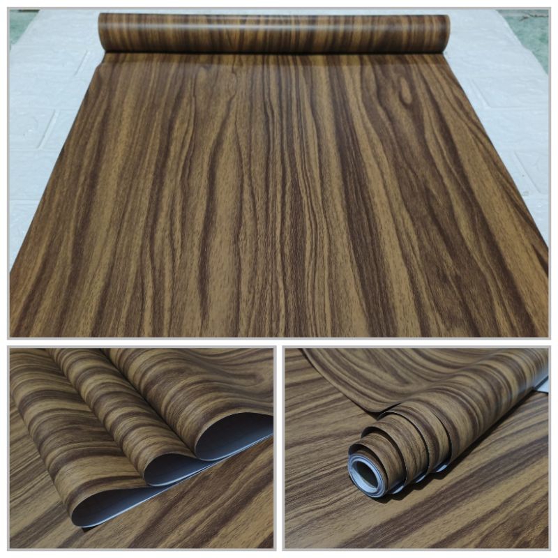 Jual WALLPAPER STICKER DINDING KAYU JATI PLITUR SERAT KAYU MUDA /KAYU ...