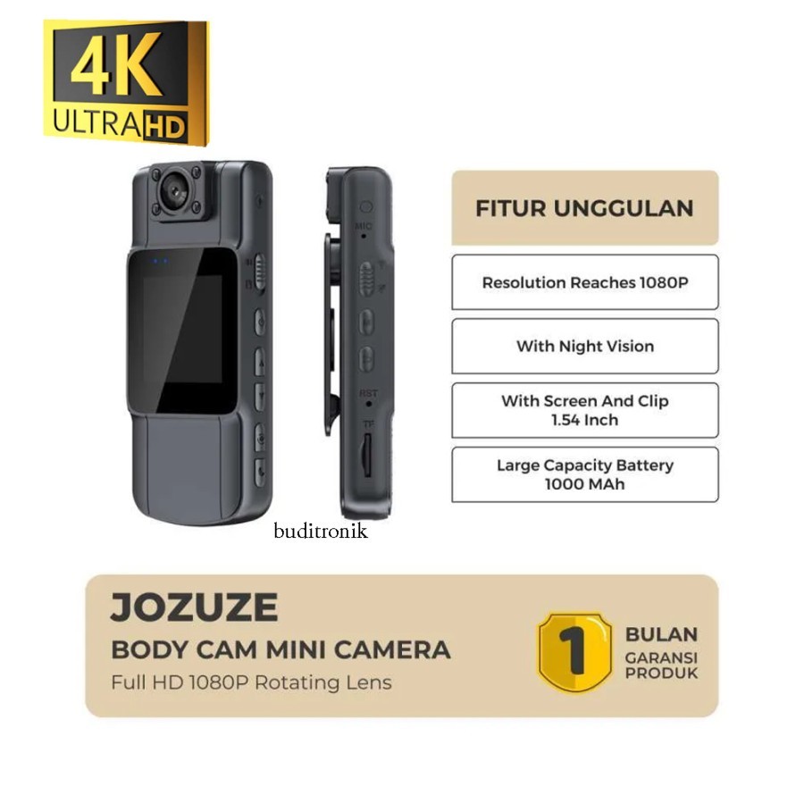 Jual Kamera Body Action Camera Wifi BodyCam 4K Rotating Pro Magnetic ...