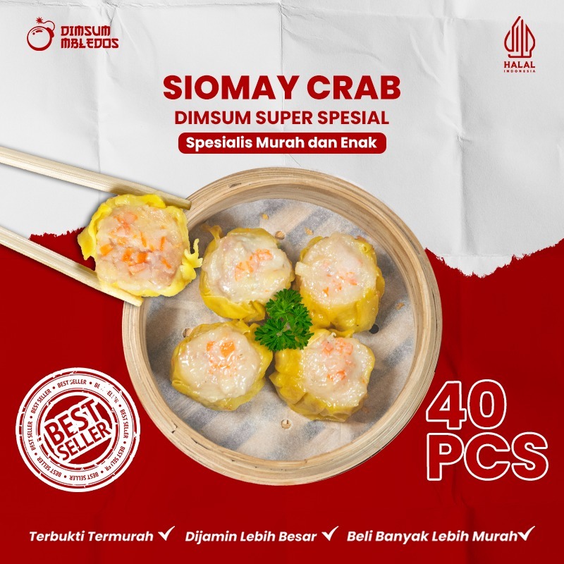 Jual Dimsum Siomay Kepiting Frozen Isi 40 – Halal Spesial Pack Grosir ...