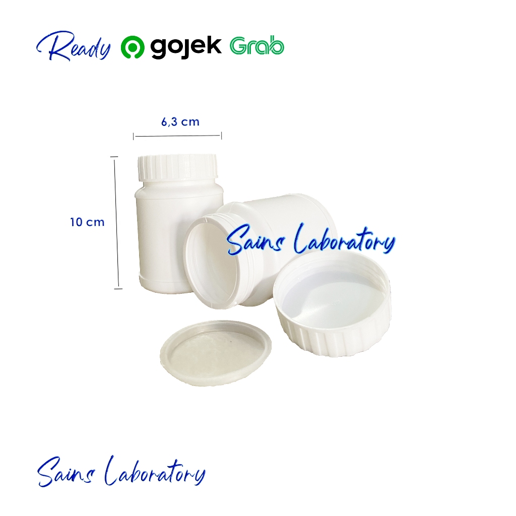 Jual Botol Zat Padatan Serbuk 100 gr Botol Kimia Botol Kapsul Plastik ...