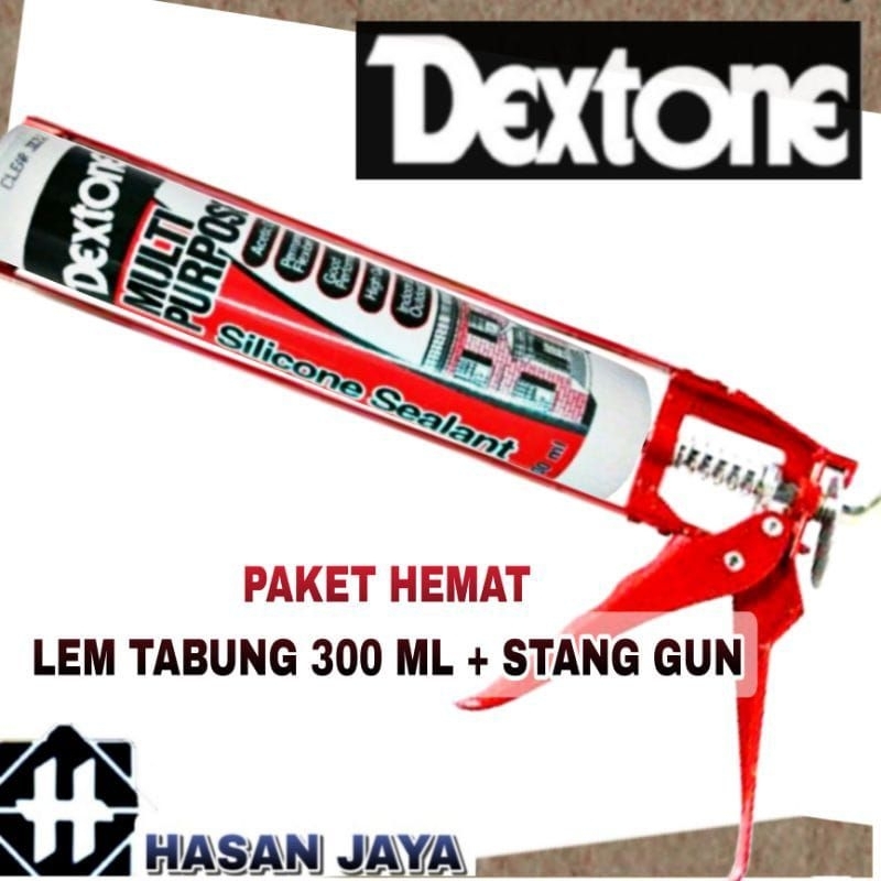 Jual Paket Dextone Lem Silikon Sealant + Tembakan Gun Lem Tabung ...