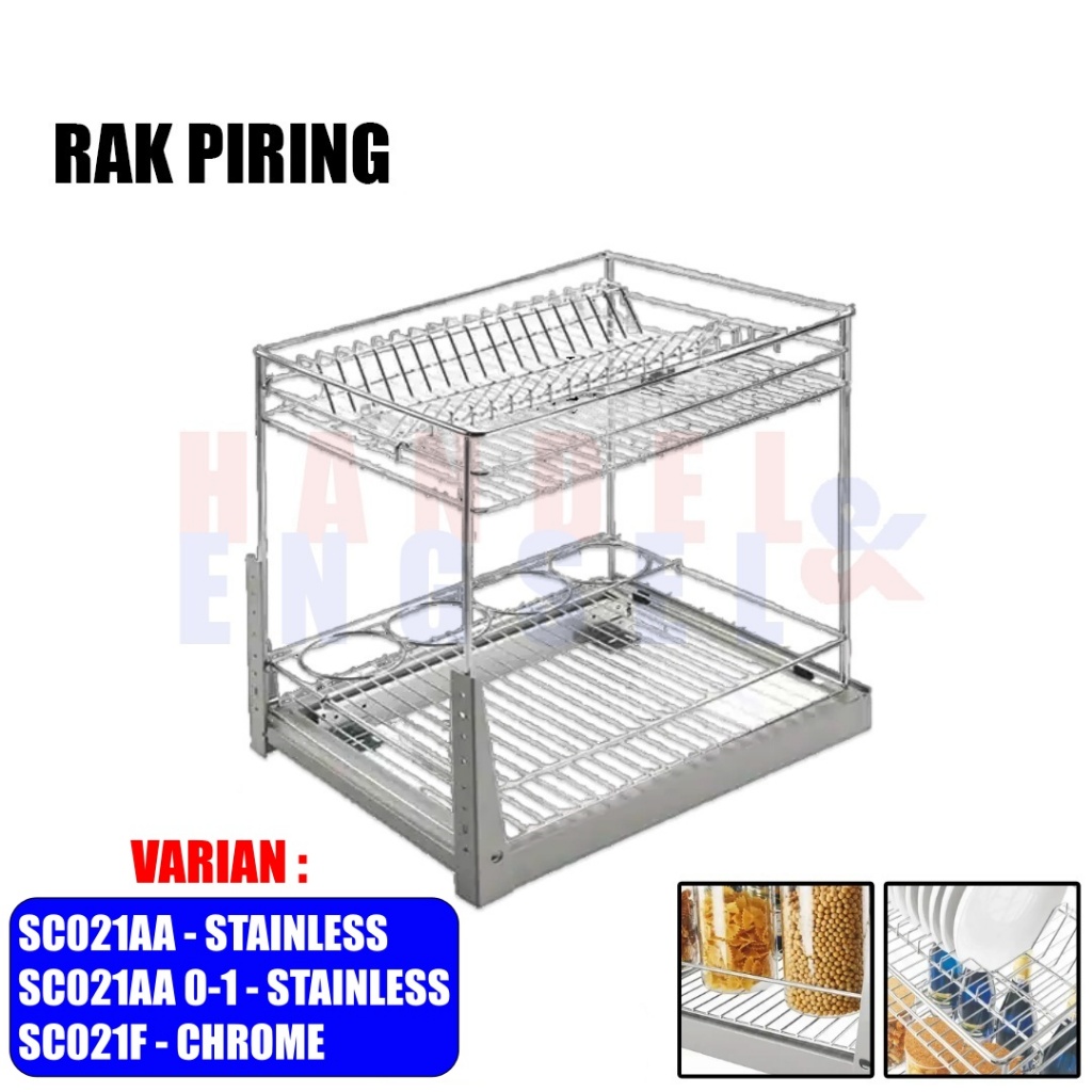 Jual Rak Piring / Rak Dapur Kitchen Set Bawah Tingkat 2/ Rak Botol/ Rak ...