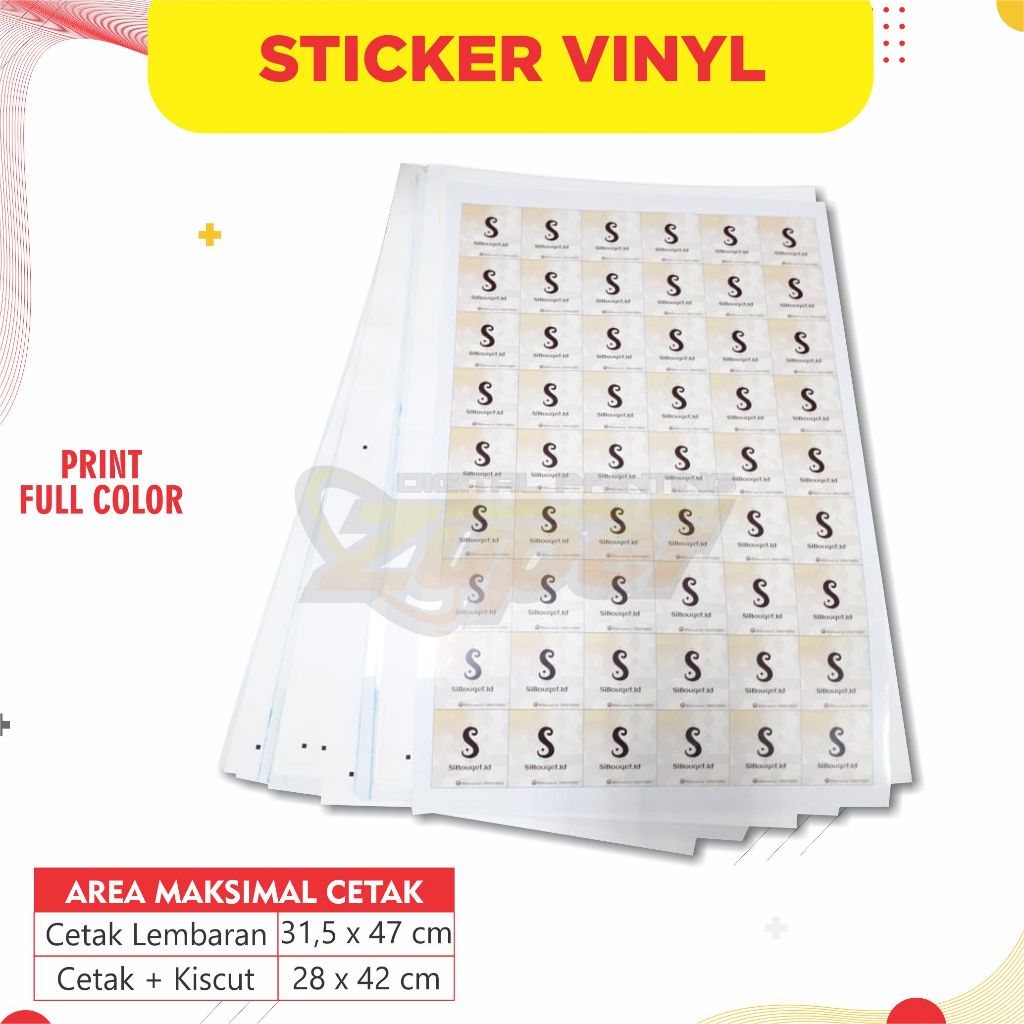 Jual Cetak Stiker Custom Vinyl A3+ Waterproof Stiker Kemasan Label ...