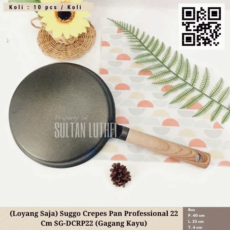 Jual (Loyang Saja) Suggo Crepes Pan Professional 22 Cm SG-DCRP22 (Gagang Kayu) | Shopee Indonesia