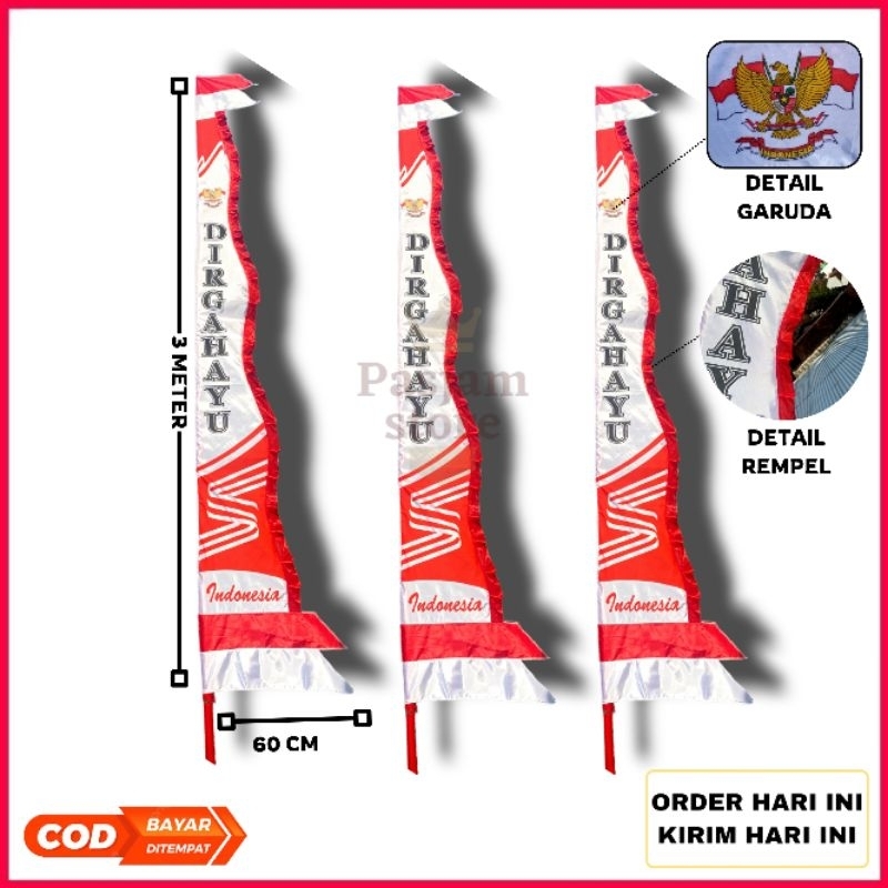 Jual Macam Macam Model Bendera Umbul Umbul Merah Putih Warna Warni Garuda Aksesoris Perayaan Hut ...