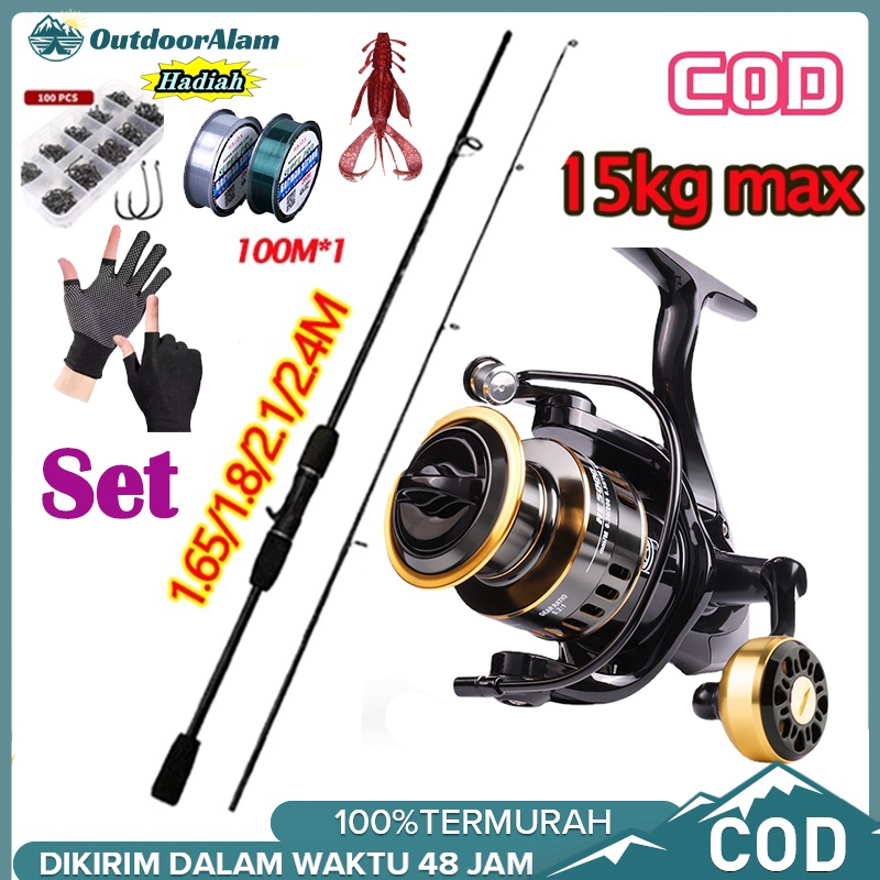 Jual Pancing Set Murah Murah Kuat Power Pancing 1.65M/1.8M/2.1M/2.4M Joran Pancing Murah Reel ...