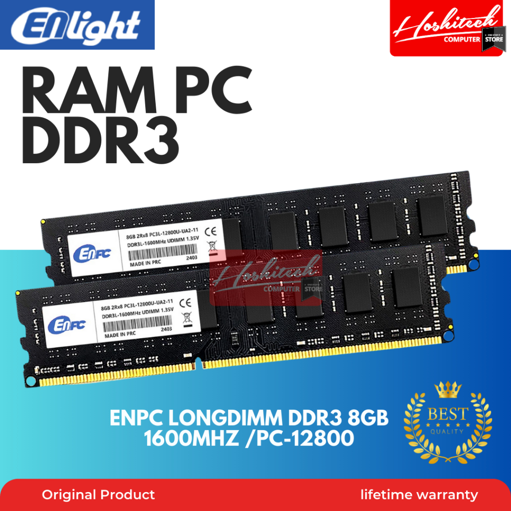 Jual Ram PC Enlight DDR3 8GB 1600 mhz Enpc PC3-12800 Garansi lifetime ...