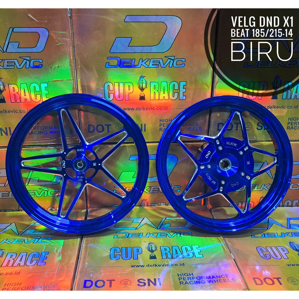 Jual Velg DND Delkekiv X1 Model Bintang Beat/ Vario110 185/215x14 Biru ...