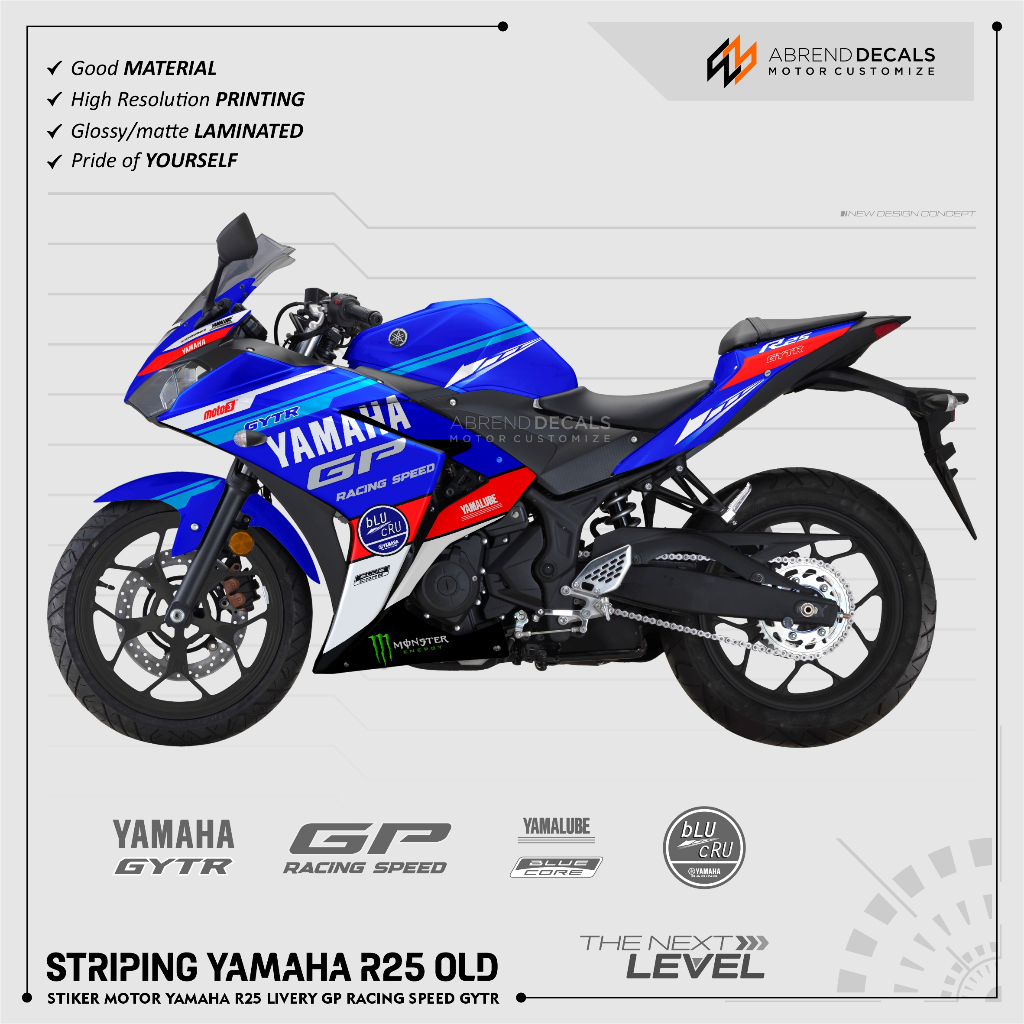 Jual STRIPING R25 OLD LIVERY YAMAHA GYTR GP RACING SPEED / STIKER MOTOR ...