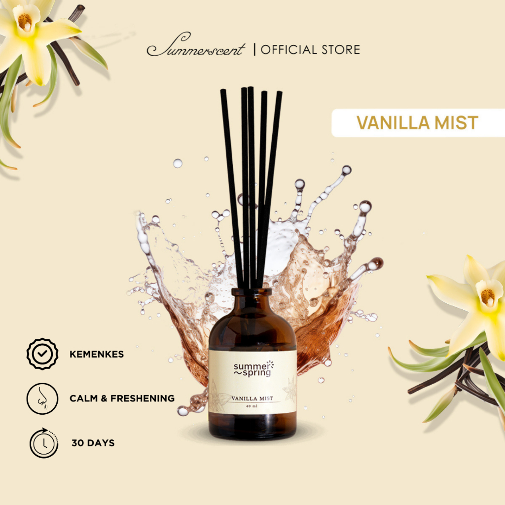 Jual Vanilla Mist Reed Diffuser - Summerspring Pengharum 40 ML - Pengharum Ruangan / Pengharum ...