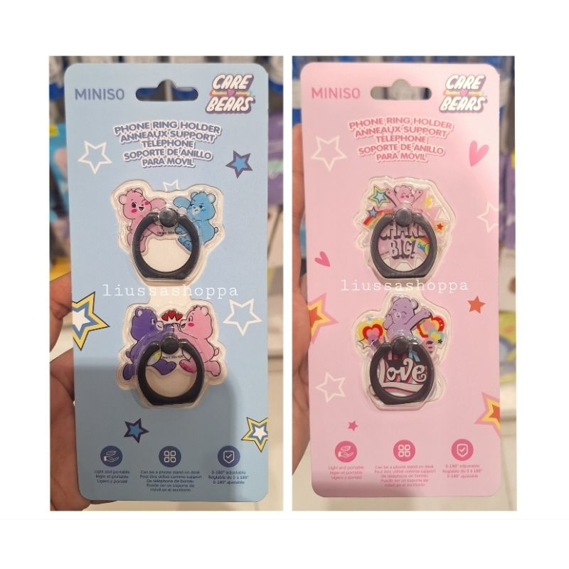 Jual Ring Miniso - Care Bears Collection Phone Ring Holders (2 pcs ...