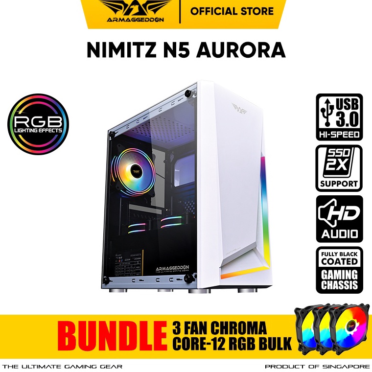 Jual Model Baru Casing PC Gaming Armaggeddon Nimitz N5 Aurora Micro ATX ...