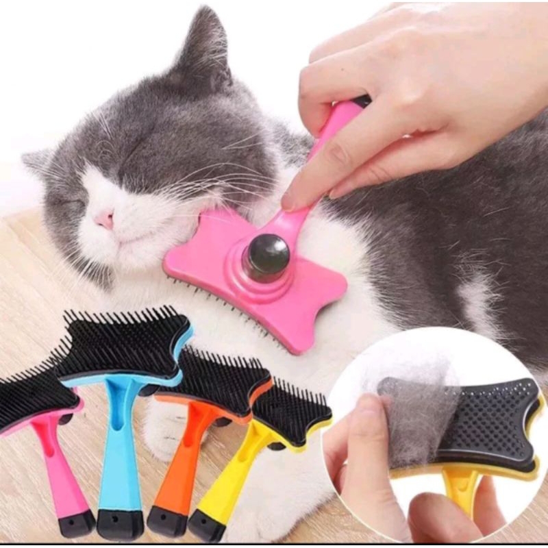 Jual (C12) sisir grooming kucing anjing otomatis pengangkat bulu hewan ...
