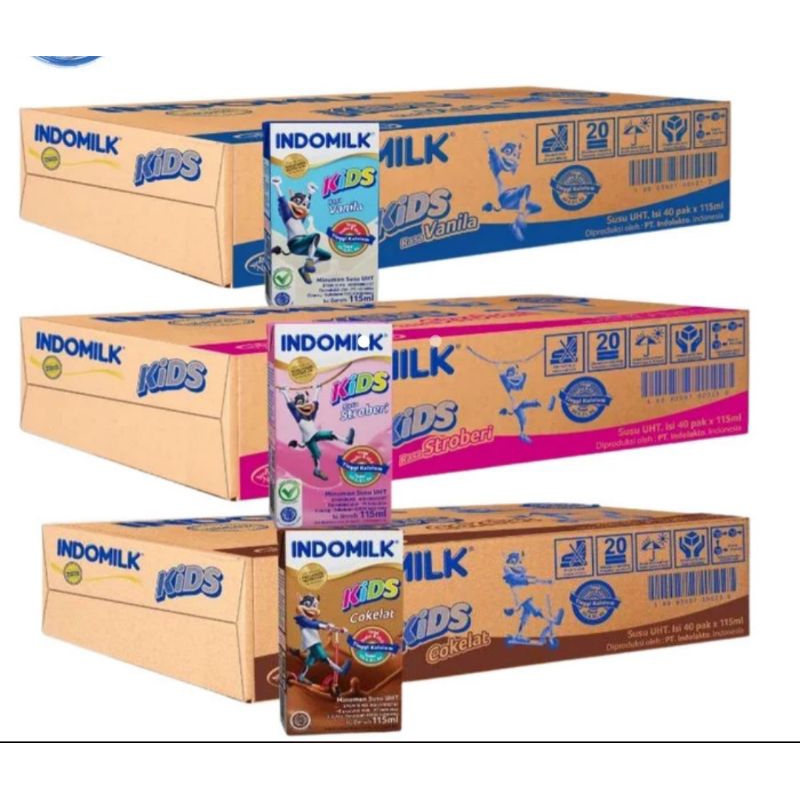 Jual Indomilk Uht 115ml 1Dus isi 40pc Rasa Full Cream, Vanilla, Banana ...