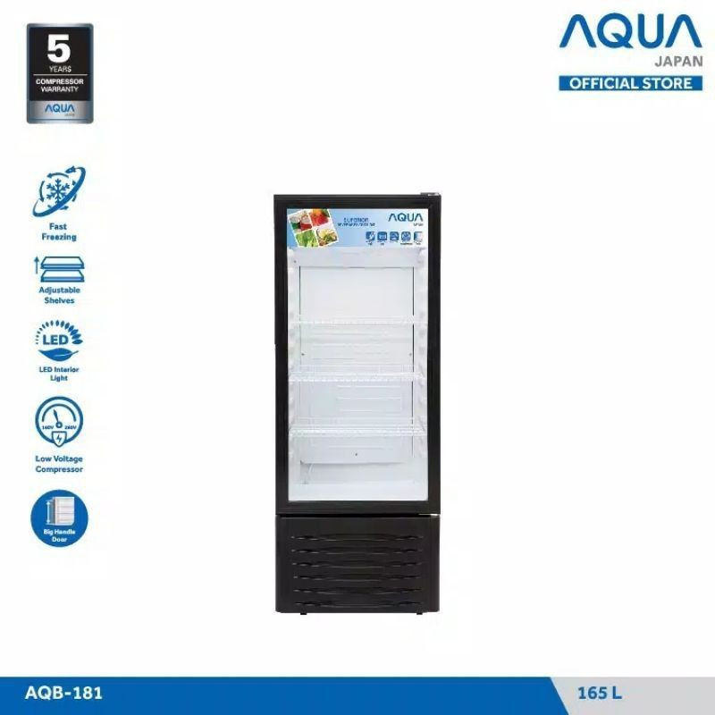 Jual AQUA Showcase Pendingin Display Cooler 4 Rak Kapasitas 170 Liter ...