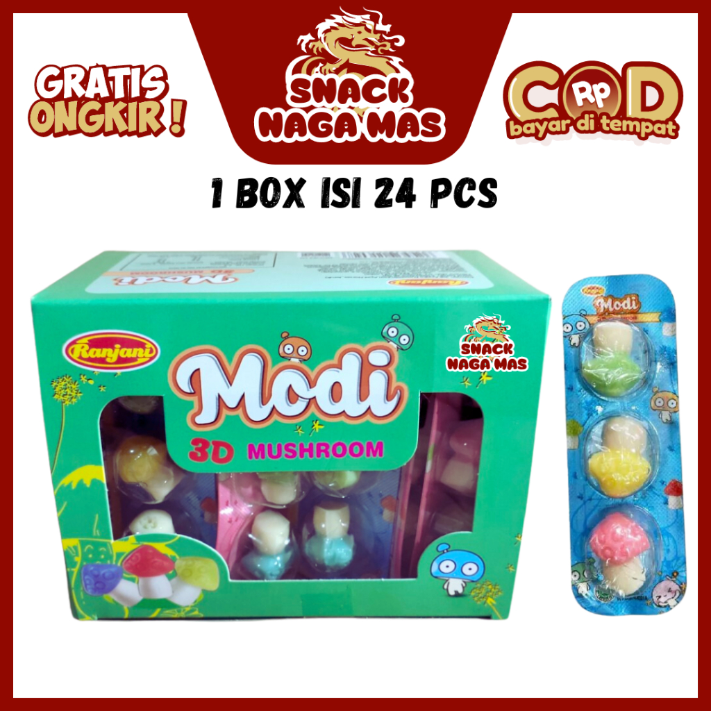 Jual PERMEN JELI RANJANI MODI 3D MUSHROOM JAMUR [1 BOX ISI 24 PCS ...