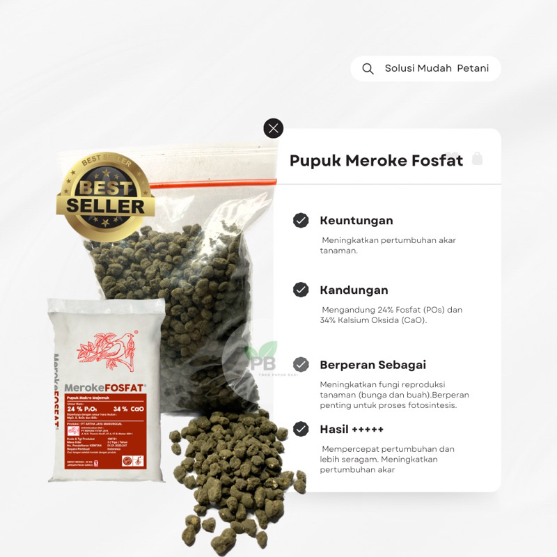 Jual Pupuk Meroke Fosfat 100 Gram Repacking Original | Shopee Indonesia
