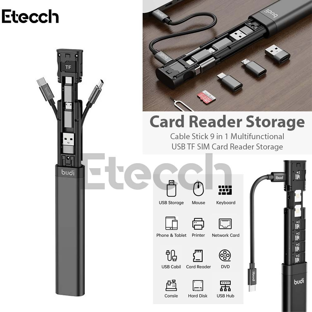 Jual Cable Stick 9 in 1 Multifunctional USB TF SIM Card Reader Storage ...