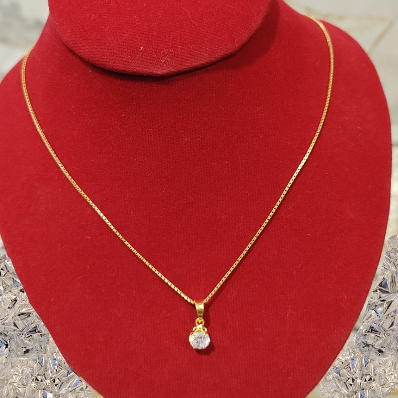 Jual Kalung Perak Kuning Italy Santa Krom Sepuh Emas Kuning 24K ...